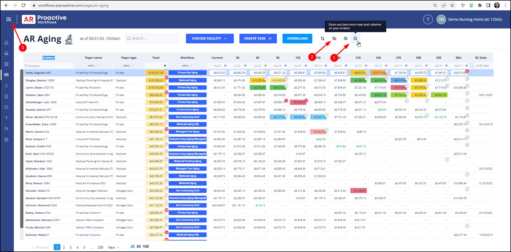 How to See All Columns on the AR Aging