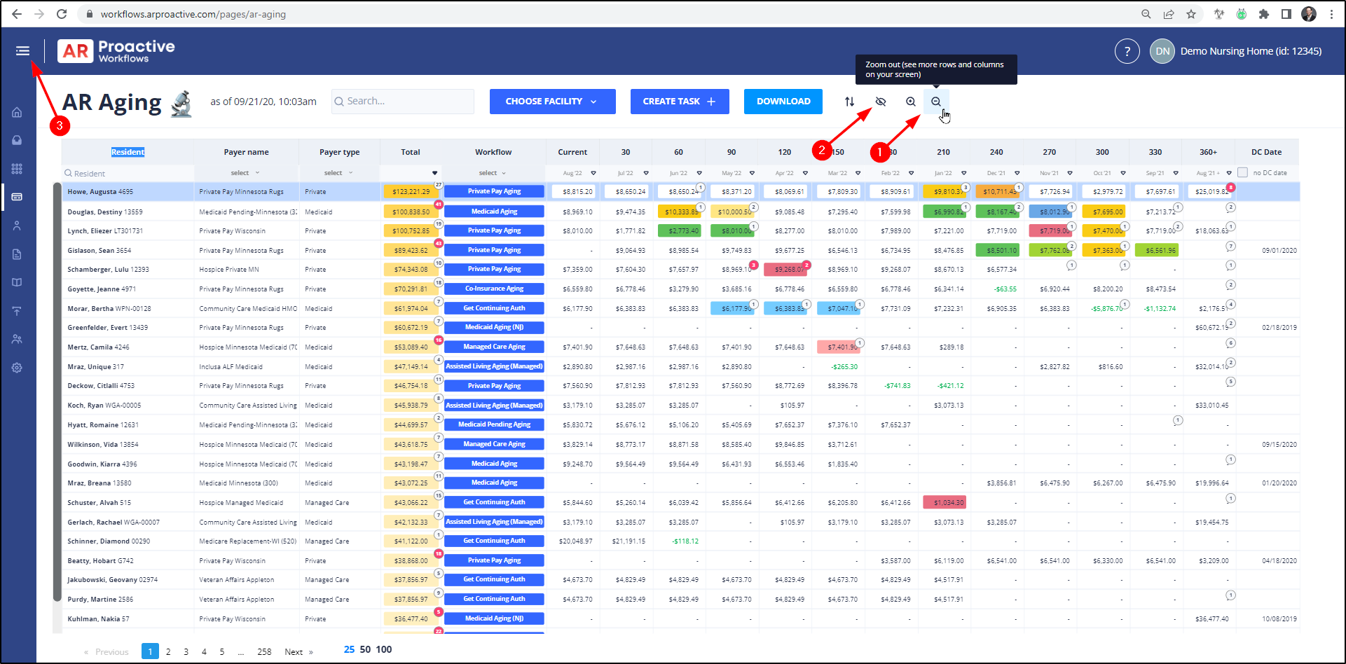 How to See All Columns on the AR Aging