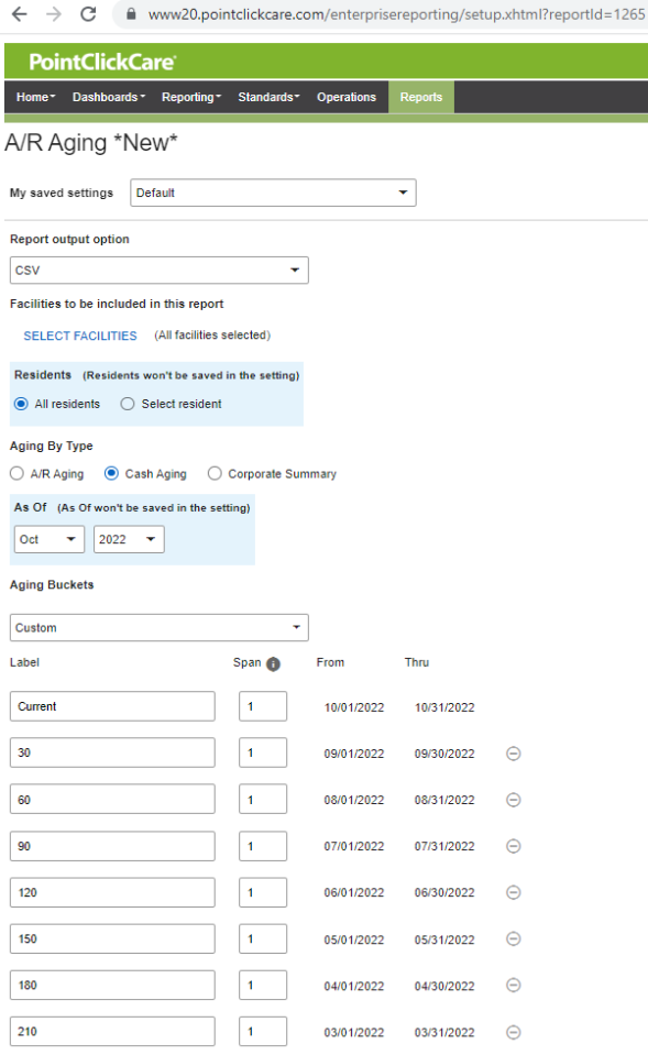 Percentage Collected Report (PCC) (IN TESTING)